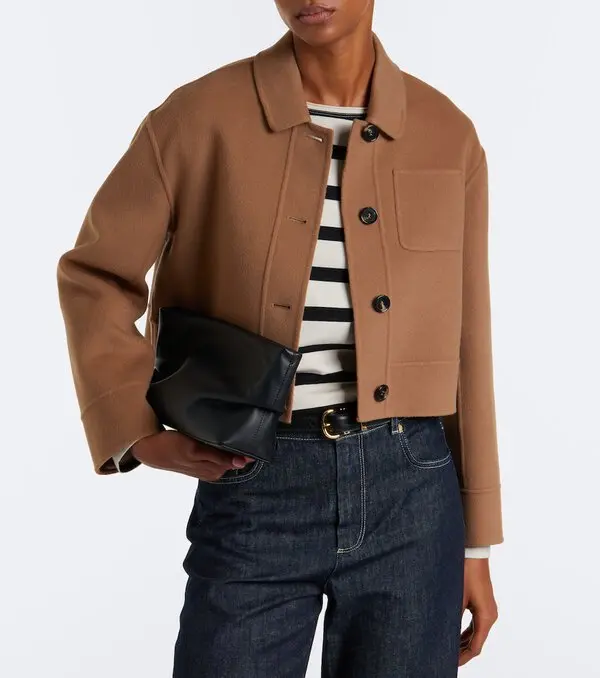 Max Mara Virgin Wool Cropped Jacket - Beige