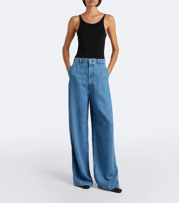 Sportmax Wide-leg Jeans In Midnightblue Vintage