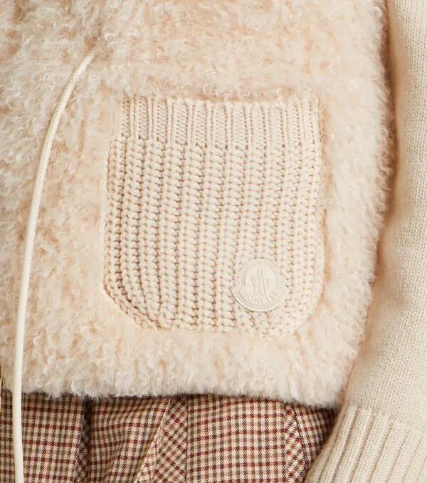 Moncler Shearling And Cashmere Down Vest - Beige