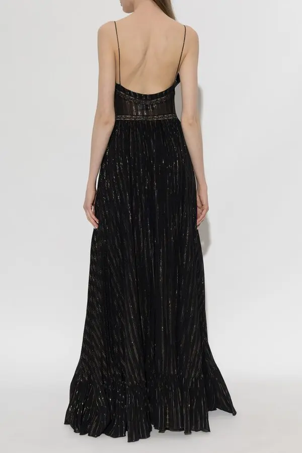 SELF-PORTRAIT Pleated Dress With Metallic Thread
