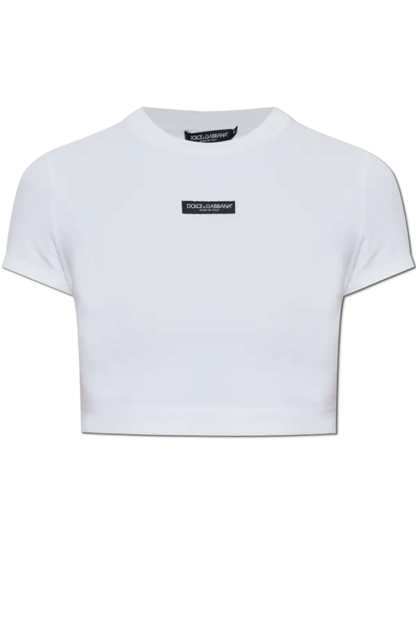 Dolce & Gabbana T-shirt With Logo Patch - White