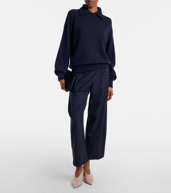 Khaite Roma Virgin Wool Wide-leg Pants - Blue