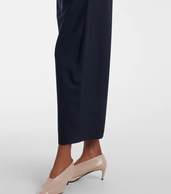 Khaite Roma Virgin Wool Wide-leg Pants - Blue
