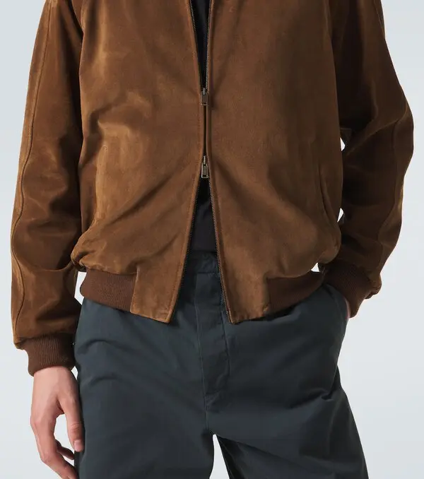 THE ROW Ramiro Suede Bomber Jacket