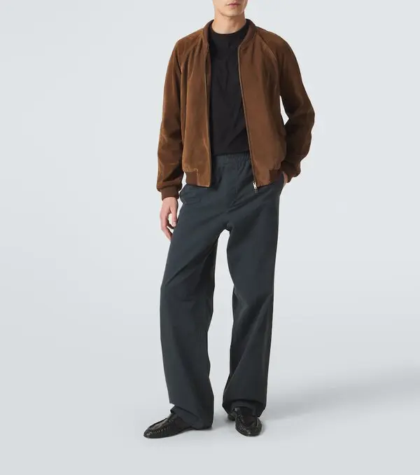 THE ROW Ramiro Suede Bomber Jacket