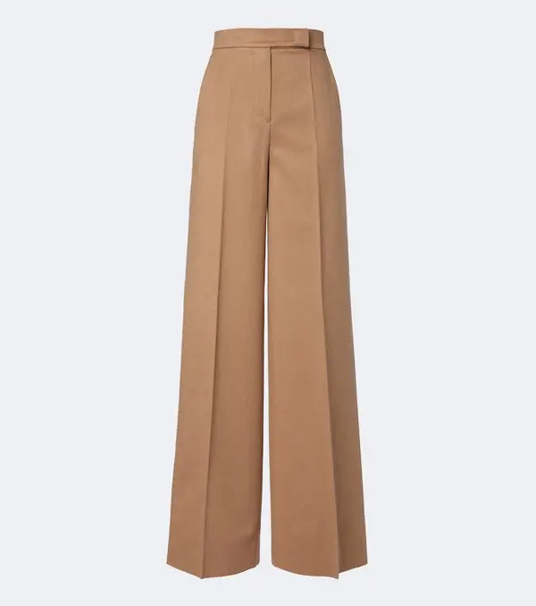 Max Mara Camel Hair Wide-leg Trousers
