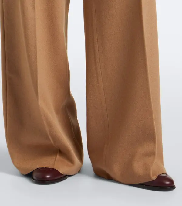 Max Mara Camel Hair Wide-leg Trousers