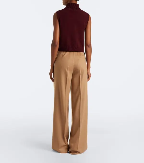 Max Mara Camel Hair Wide-leg Trousers