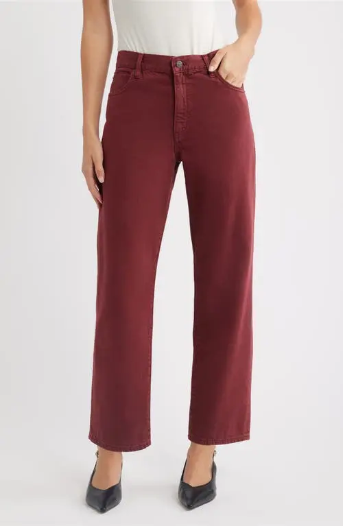 FRAME The Off Duty Hang Ankle Straight Leg Jeans - Garnet