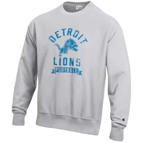 Champion Detroit Lions Reverse Weave Fleece Pullover Sweatshirt