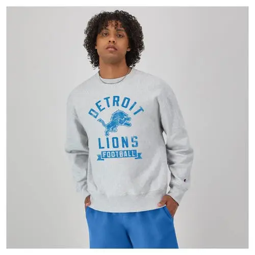 Champion Detroit Lions Reverse Weave Fleece Pullover Sweatshirt