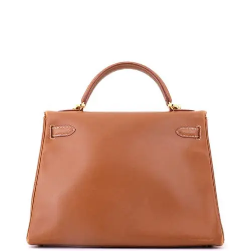 Hermès Kelly Handbag Brown Courchevel With Hardware 32