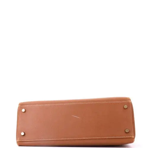 Hermès Kelly Handbag Brown Courchevel With Hardware 32