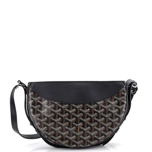 Goyard Hirondelle Shoulder Bag Coated Canvas And Leather - Black