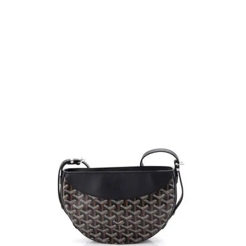 Goyard Hirondelle Shoulder Bag Coated Canvas And Leather - Black