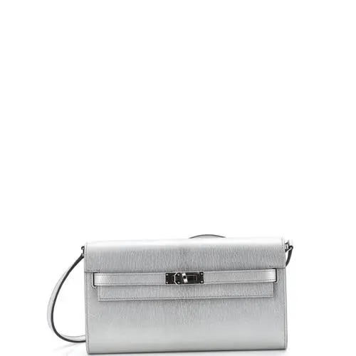 Hermès Kelly To Go Wallet Metallic Chevre Chamkilight - Metallic Silver