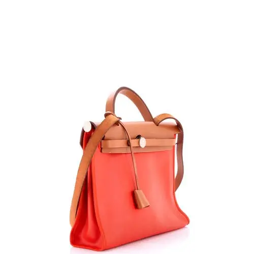 Hermès Herbag Zip Berline Vache Canvas And Leather 31