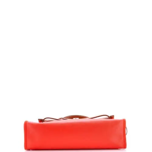 Hermès Herbag Zip Berline Vache Canvas And Leather 31 - Red