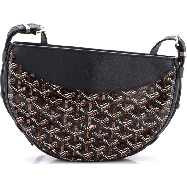 Goyard Hirondelle Shoulder Bag Coated Canvas And Leather - Black