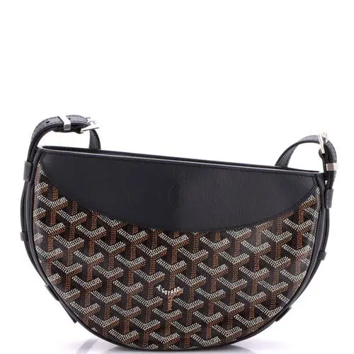 Goyard Hirondelle Shoulder Bag Coated Canvas And Leather - Black