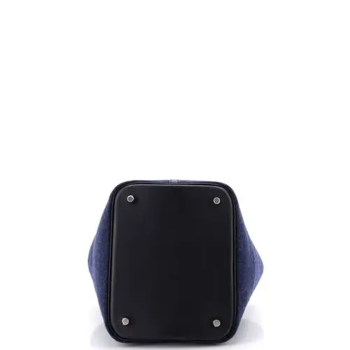 Hermès Picotin Lock Bag Felt With Leather Mm - Blue