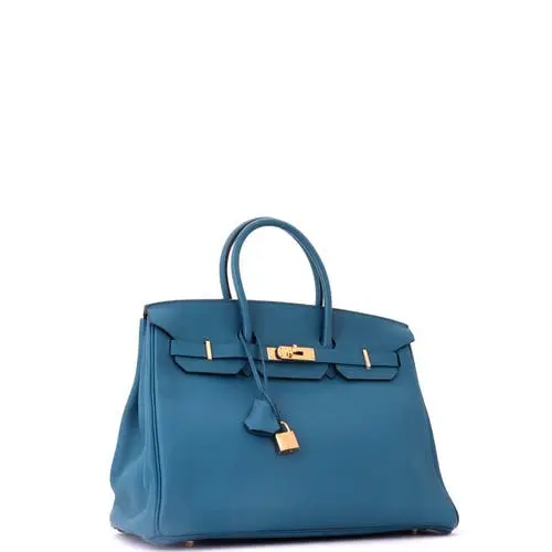 Hermès Birkin Handbag Togo With Gold Hardware 35 - Blue
