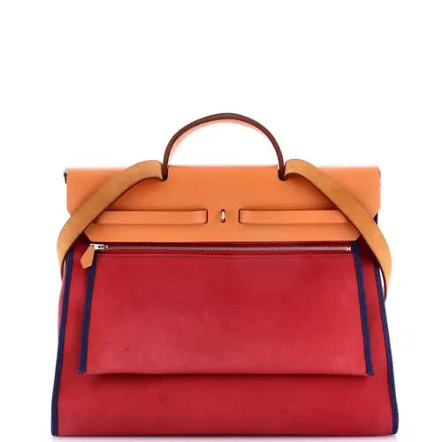 Hermès Herbag Zip Leather And Toile 39