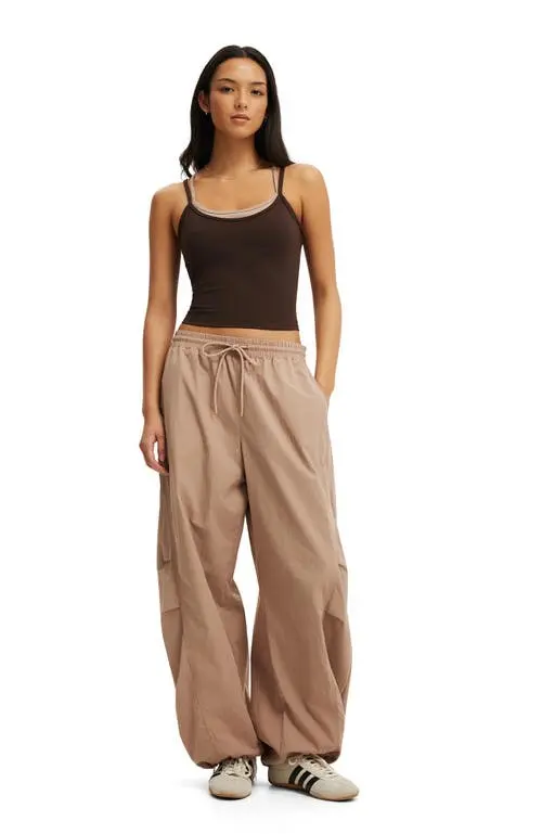 Cotton:on Active Ultra Soft Contrast Layer Tank - French Roast Latte