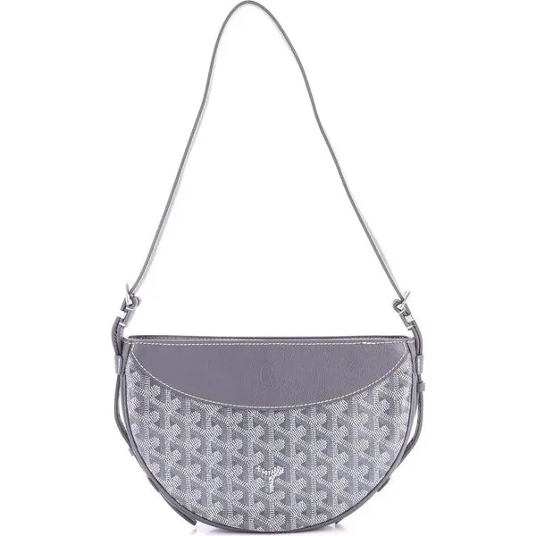 Goyard Hirondelle Shoulder Bag Coated Canvas And Leather - Gray