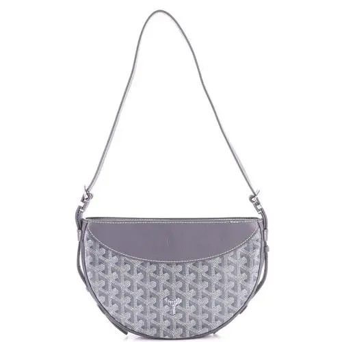 Goyard Hirondelle Shoulder Bag Coated Canvas And Leather - Gray