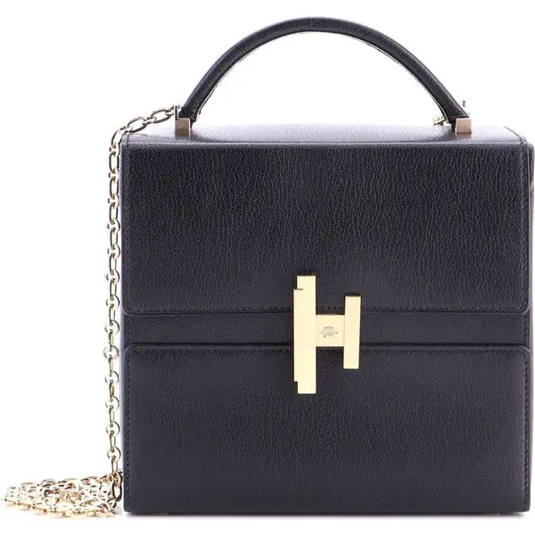 Hermès Cinhetic Top Handle Bag Chevre Chamkila - Noir