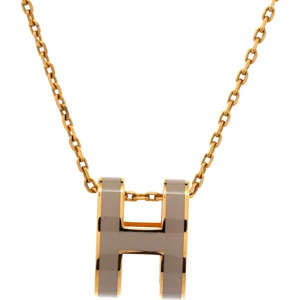 Hermès Pop H Pendant Chain Necklace Metal And Enamel - Gold