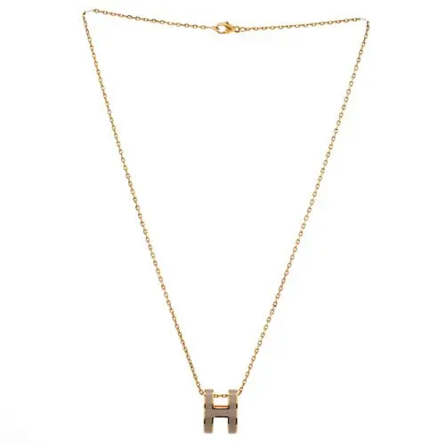 Hermès Pop H Pendant Chain Necklace Metal And Enamel