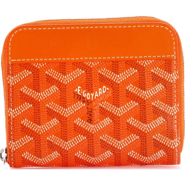 Goyard Matignon Zip Wallet Coated Canvas With Leather Pm