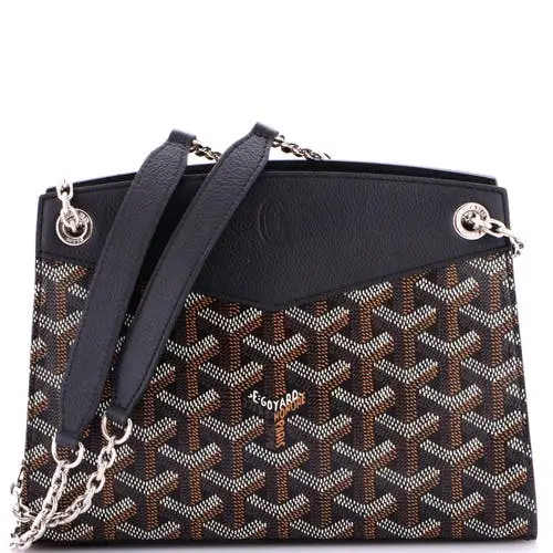 Goyard Structured Rouette Chain Shoulder Bag Coated Canvas Mini - Black