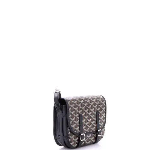 Goyard Belvedere Messenger Bag Coated Canvas With Leather Pm - Black