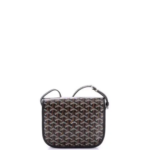 Goyard Belvedere Messenger Bag Coated Canvas With Leather Pm - Black