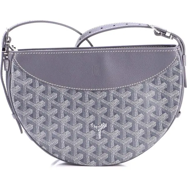 Goyard Hirondelle Shoulder Bag Coated Canvas And Leather - Grey