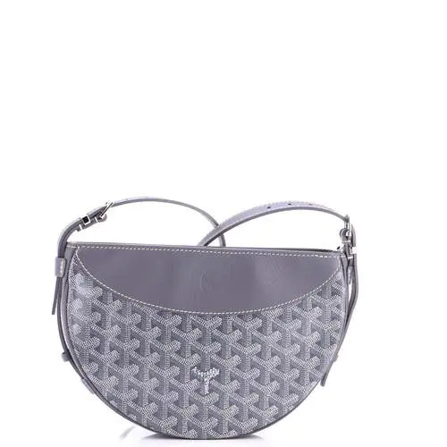 Goyard Hirondelle Shoulder Bag Coated Canvas And Leather - Grey