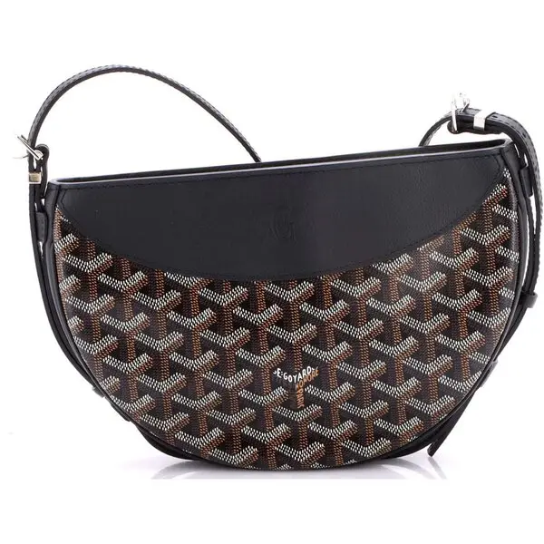 Goyard Hirondelle Shoulder Bag Coated Canvas And Leather - Black