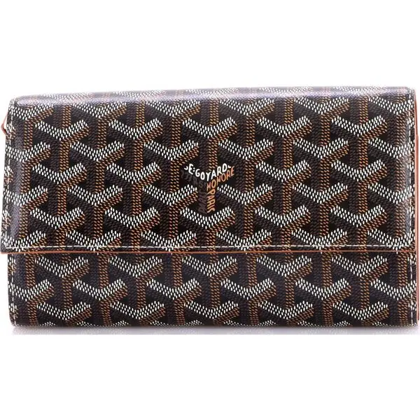 Goyard Varenne Continental Wallet With Strap Coated Canvas - Brown