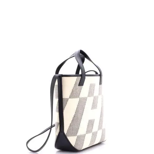 Hermès Cabas H En Biais Tote Canvas With Leather 27 - Black