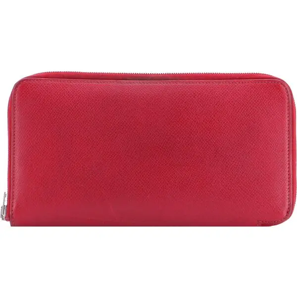 Hermès Azap Zip Around Wallet Silk'in Epsom Long - Rubis