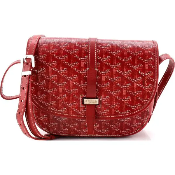 Goyard Belvedere Ii Messenger Bag Coated Canvas Pm - Red