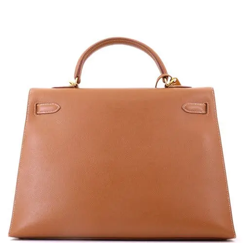 Hermès Kelly Handbag Brown Courchevel With Hardware 35