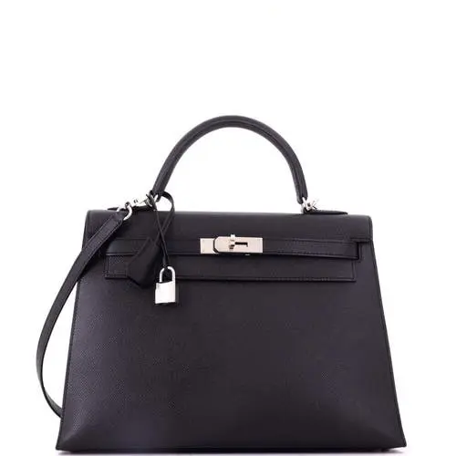 Hermès Kelly Handbag Epsom With Palladium Hardware 32 - Black