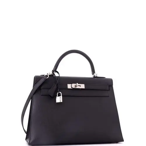 Hermès Kelly Handbag Epsom With Palladium Hardware 32 - Black