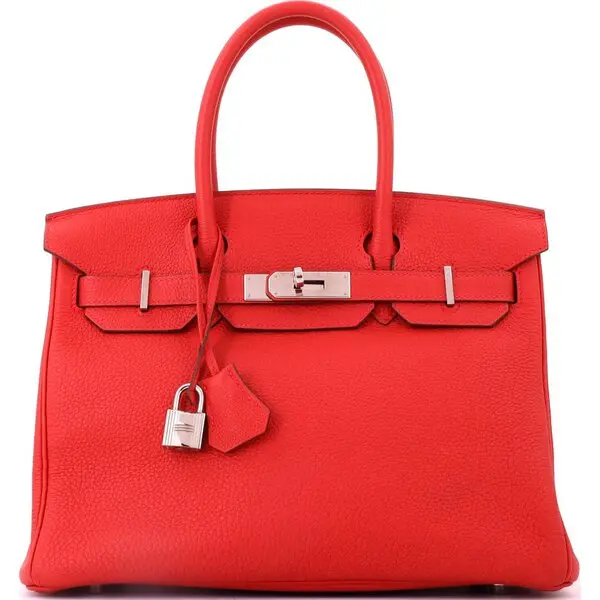 Hermès Birkin Handbag Red Togo With Palladium Hardware 30 - Geranium