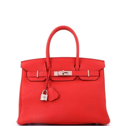 Hermès Birkin Handbag Red Togo With Palladium Hardware 30 - Geranium