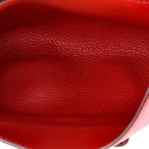 Hermès H Passant Clutch Shoulder Bag Evercolor - Red